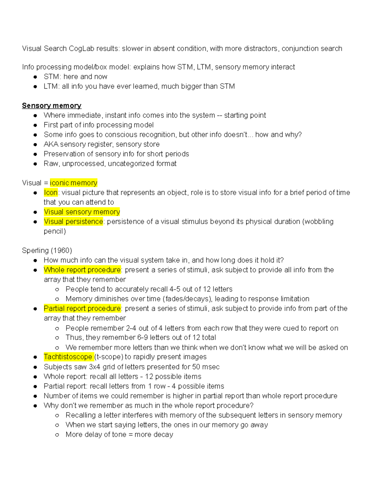 Sensory Memory - Professor David Rapp - Visual Search CogLab results ...