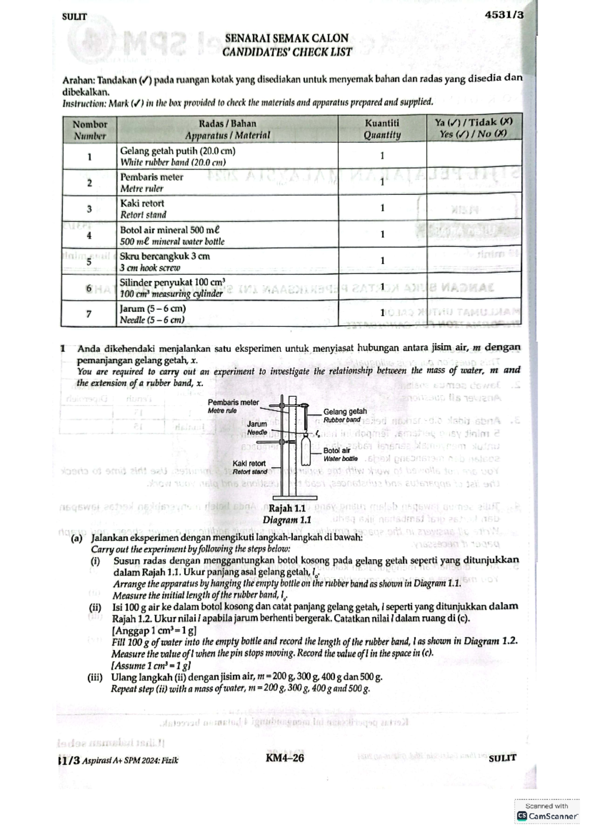 Contoh amali F5-Spring, elasticity - SULIT 4531/3 SENARAI SEMAK CALON ...