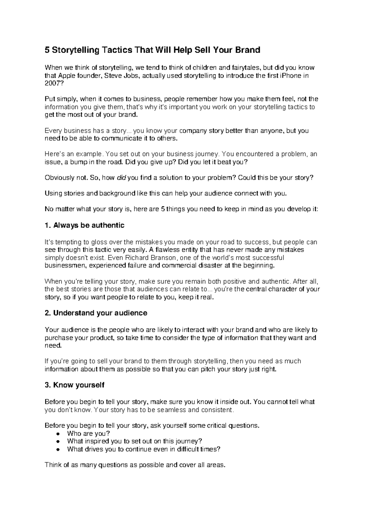 5 storytelling tactics that will help sell your brand - 5 Storytelling ...