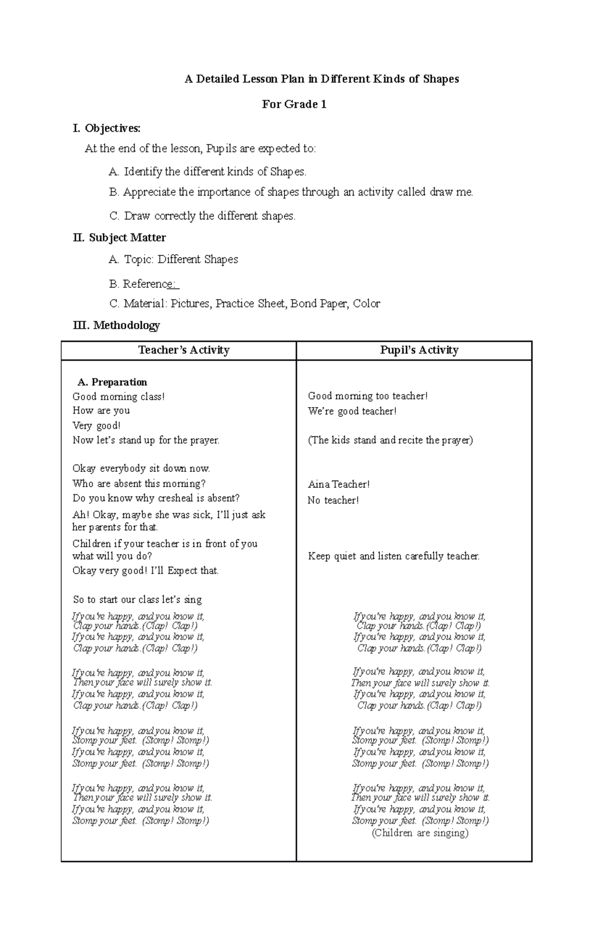 Lesson-PLAN - notes - A Detailed Lesson Plan in Different Kinds of ...