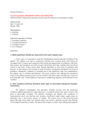 Urinalysis Case Study Activity - Urinalysis Clinical Evaluation Use ...