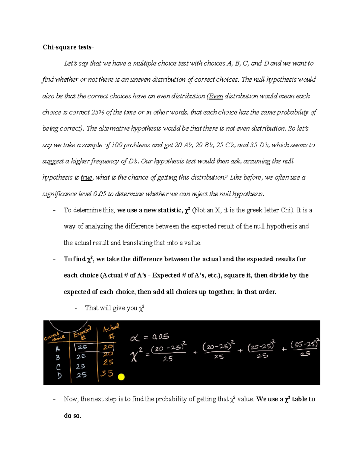 Chi-square tests #1 - Chi-square tests- Let’s say that we have a ...