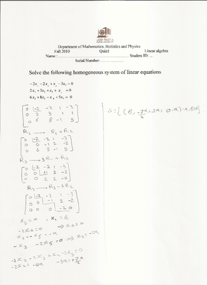 Final Exam to print - linear algebra math [2321] revision , lecture ...