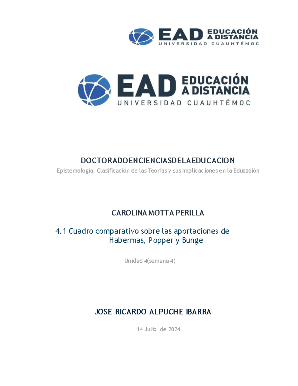 4.1 Cuadro comparativo sobre las aportaciones de Habermas^J Popper y ...