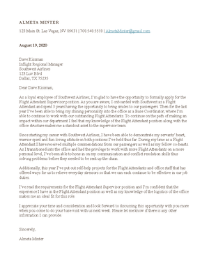 WGU C716 Business communication task 1B - To: LAS Inflight Department ...