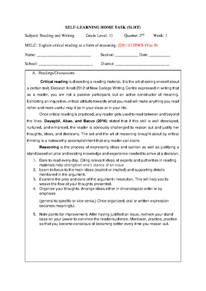 Revised Reading Writing Module 1 CORE - SENIOR HIGH SCHOOL READING AND ...