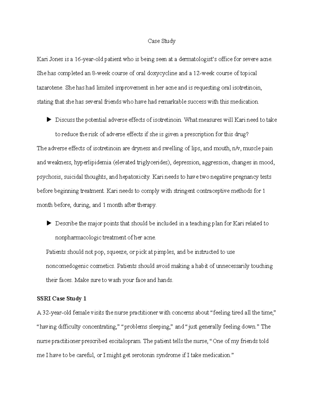 Skin Case Study-2 - homework - Case Study Kari Jones is a 16-year-old ...