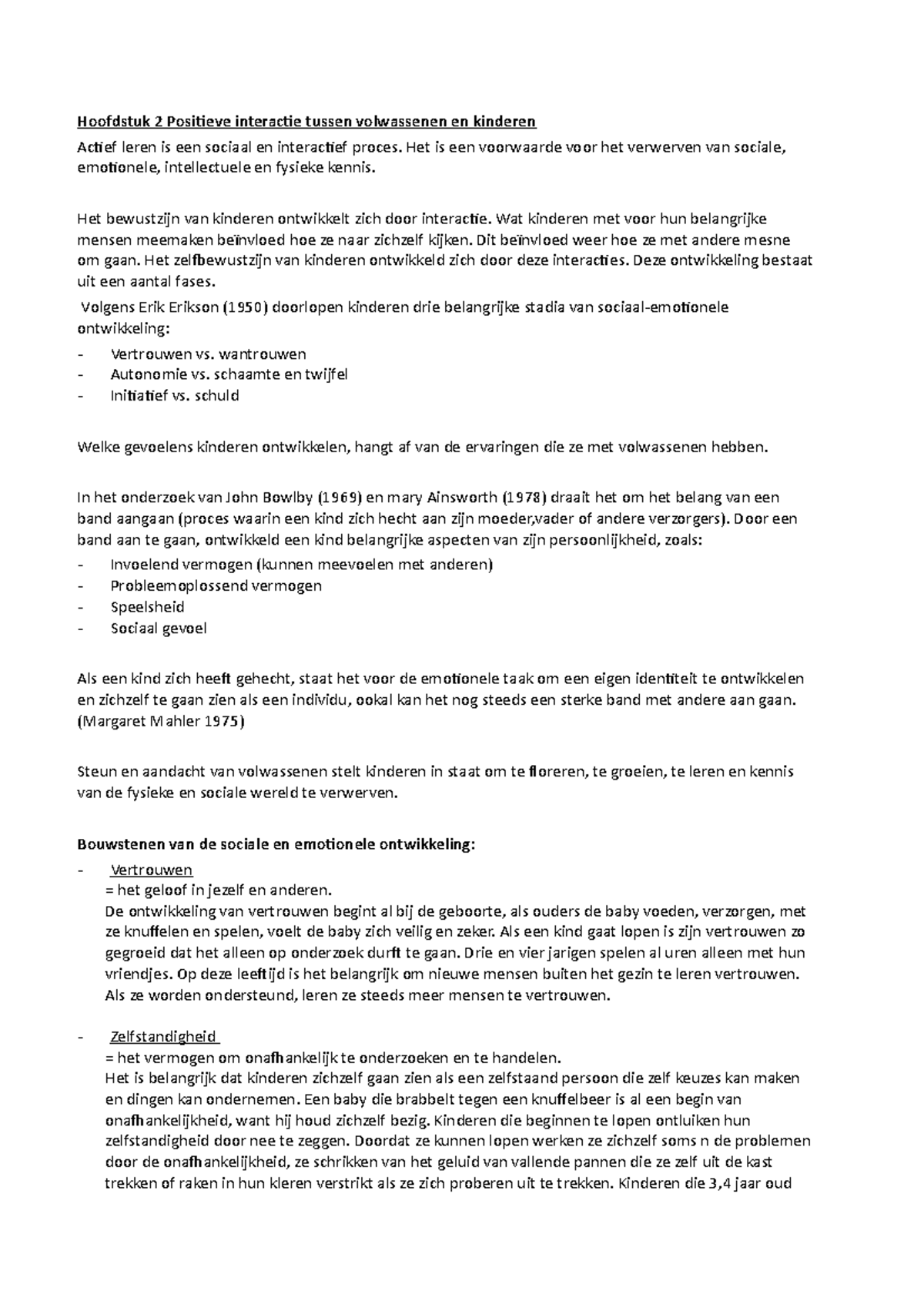 Samenvatting Actief leren met kaleidoscoop - Hoofdstuk 2 Positieve ...