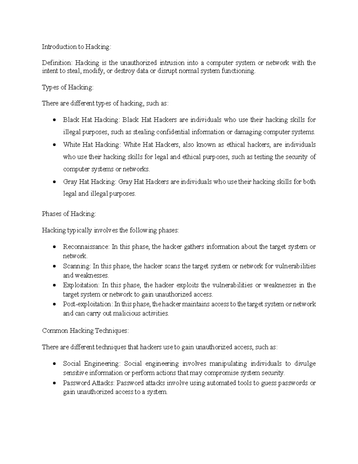 Introduction to Hacking - Introduction to Hacking: Definition: Hacking ...