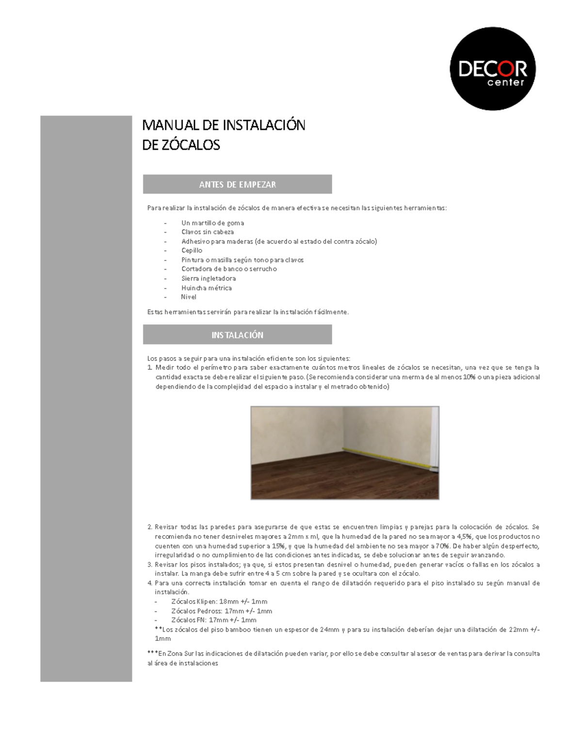 MI-Zocalos-VS1 - aaaaaaaaaaa - MANUAL DE INSTALACI”N DE Z”CALOS ANTES ...