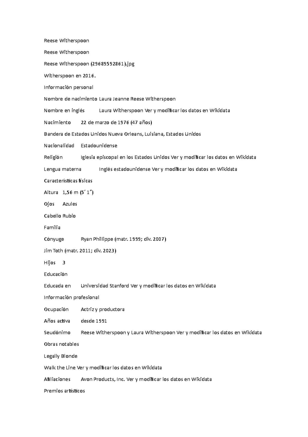 7 - HISTORIA UNIVERSAL 1 - Reese Witherspoon Reese Witherspoon Reese ...