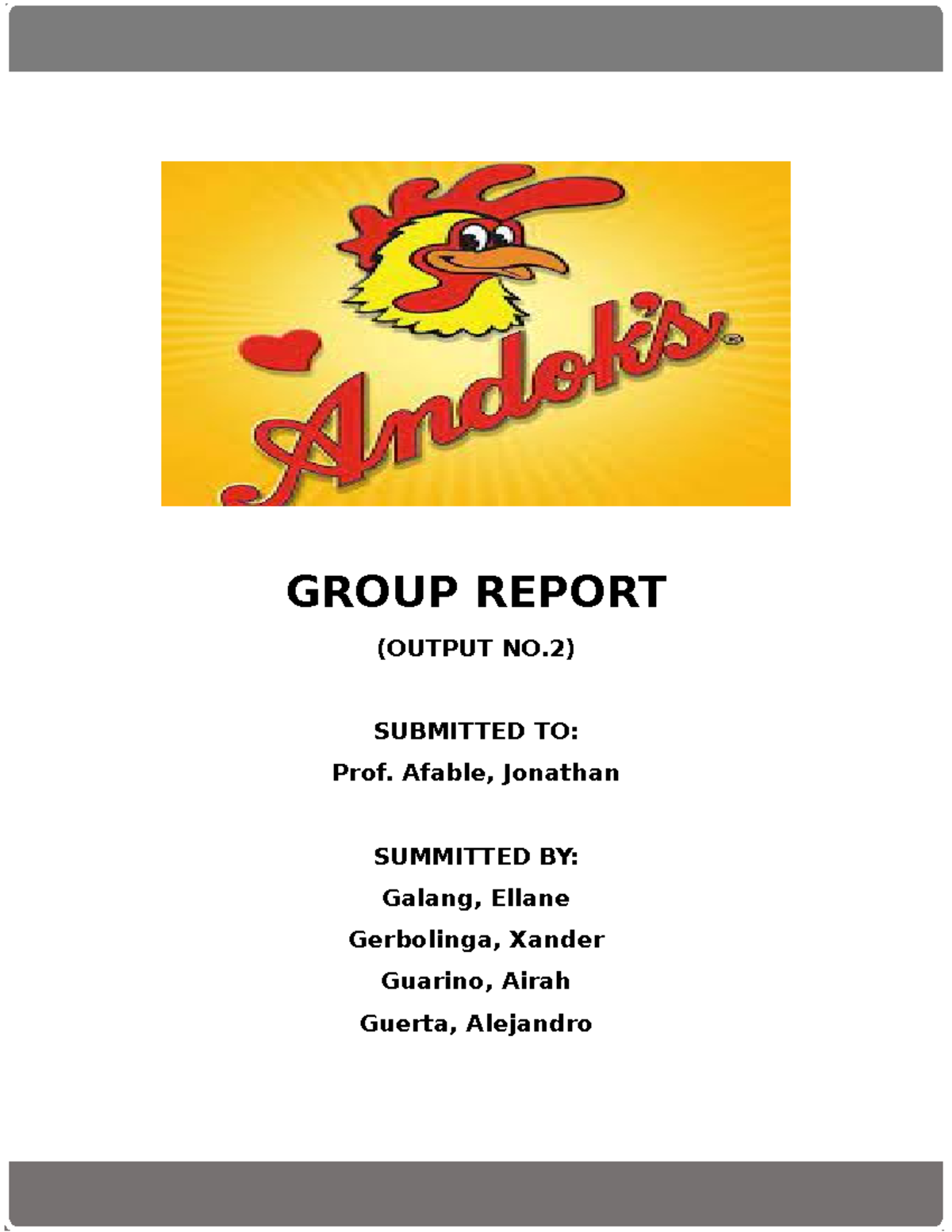 Group- Report business and trade - GROUP REPORT (OUTPUT NO) SUBMITTED ...