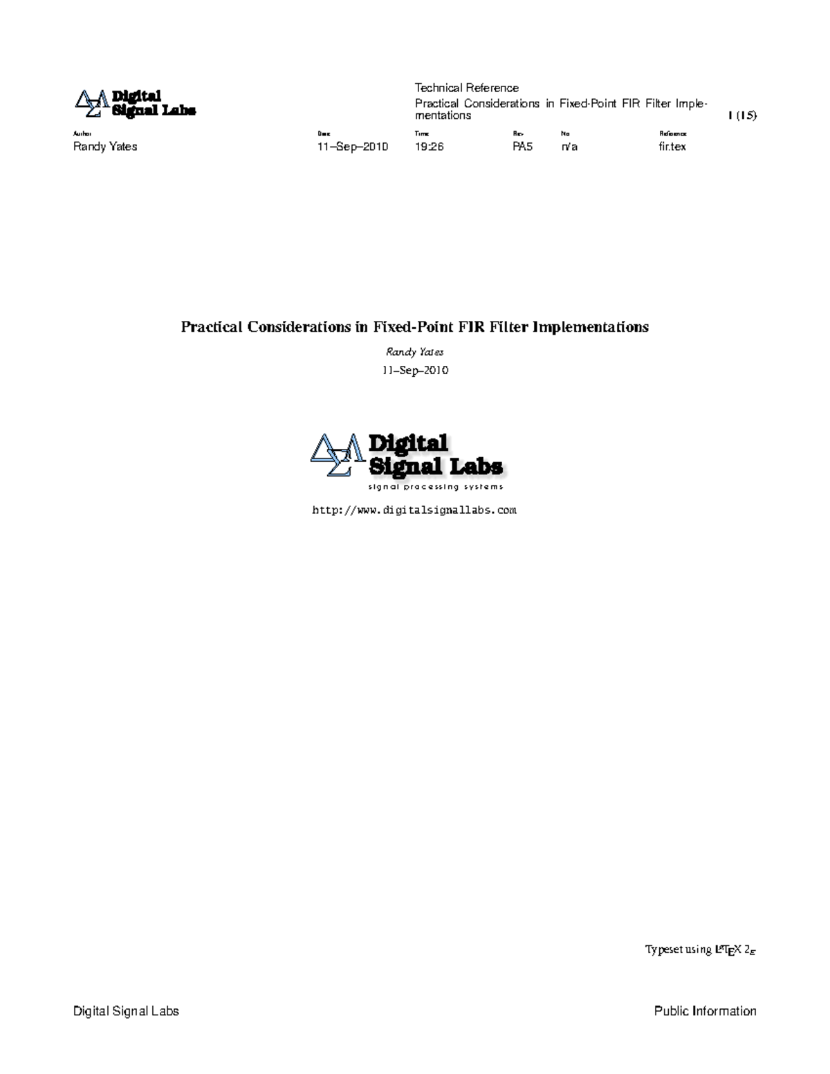 Fir Fixed Point Dsp Basics S Practical Considerations In Fixed 3386