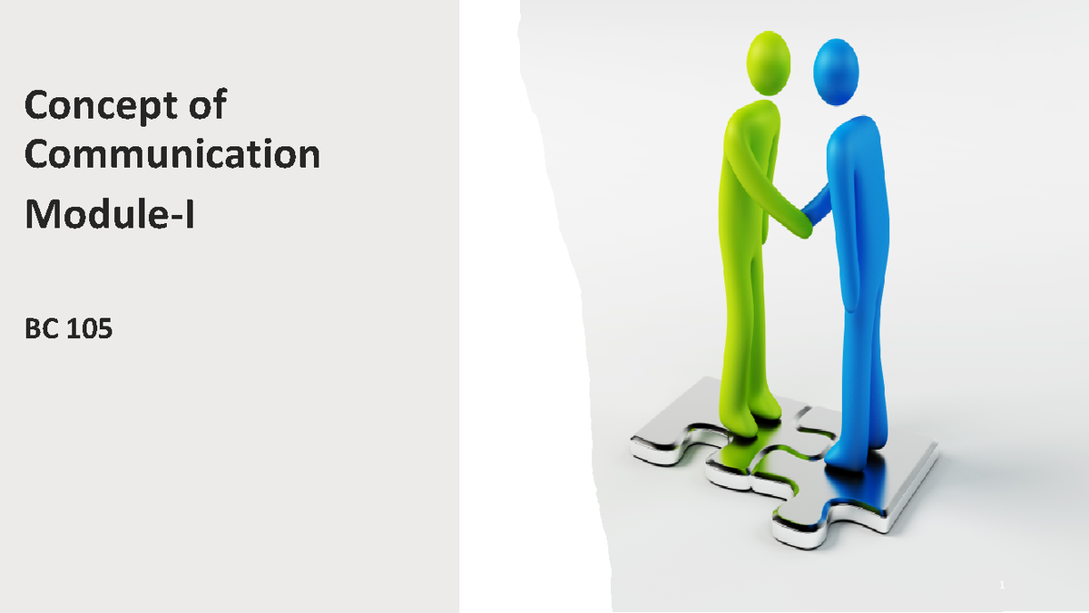 Module 1 - Concept of Communication - Concept of Communication Module-I ...