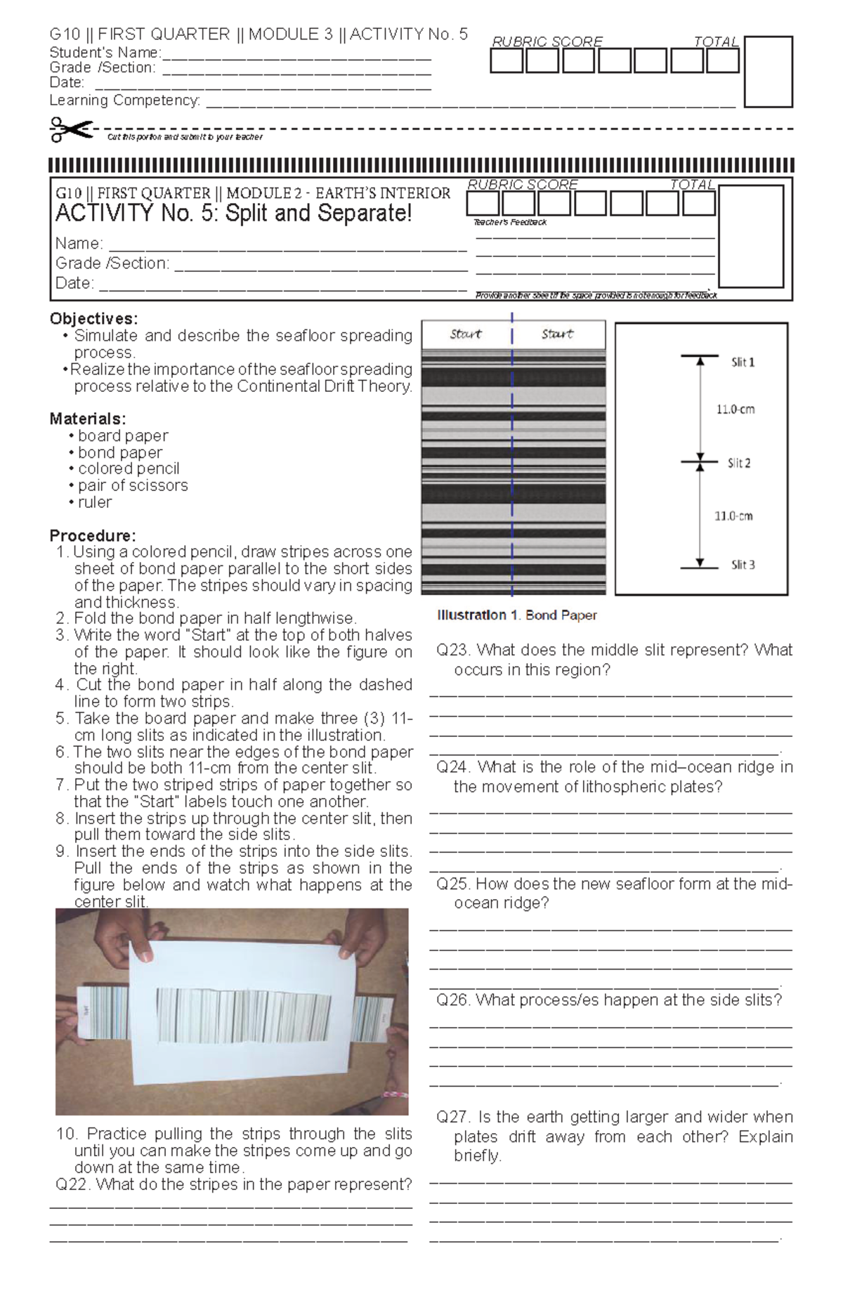 K10 Quarter 1 Module 2 Activity No. 5 - Objectives: - Simulate and ...