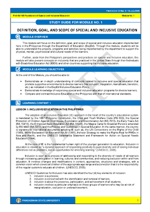 Study-Guide-Module-4-Prof-ED-103 - BASES AND POLICIES OF SPECIAL AND ...