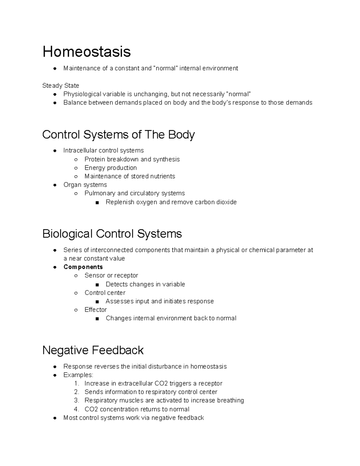 Homeostasis - Homeostasis Maintenance of a constant and “normal ...