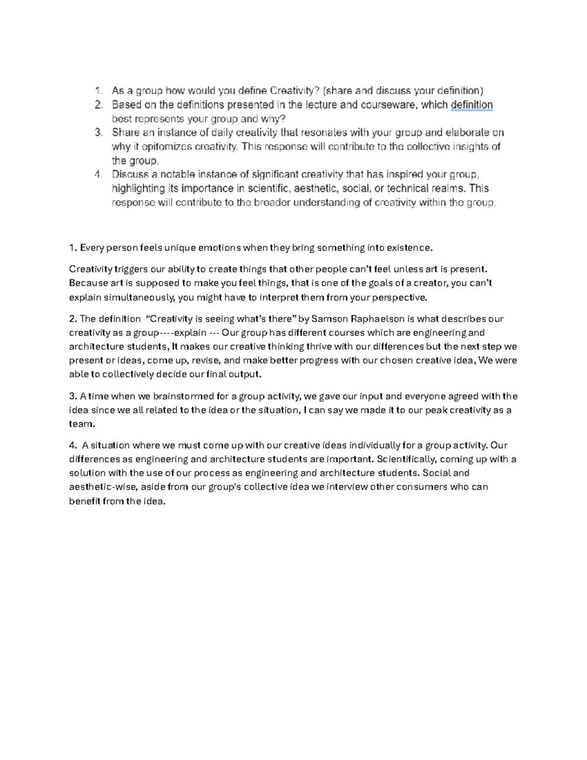 Group act No. 1 - Every person feels unique emotions when they bring ...