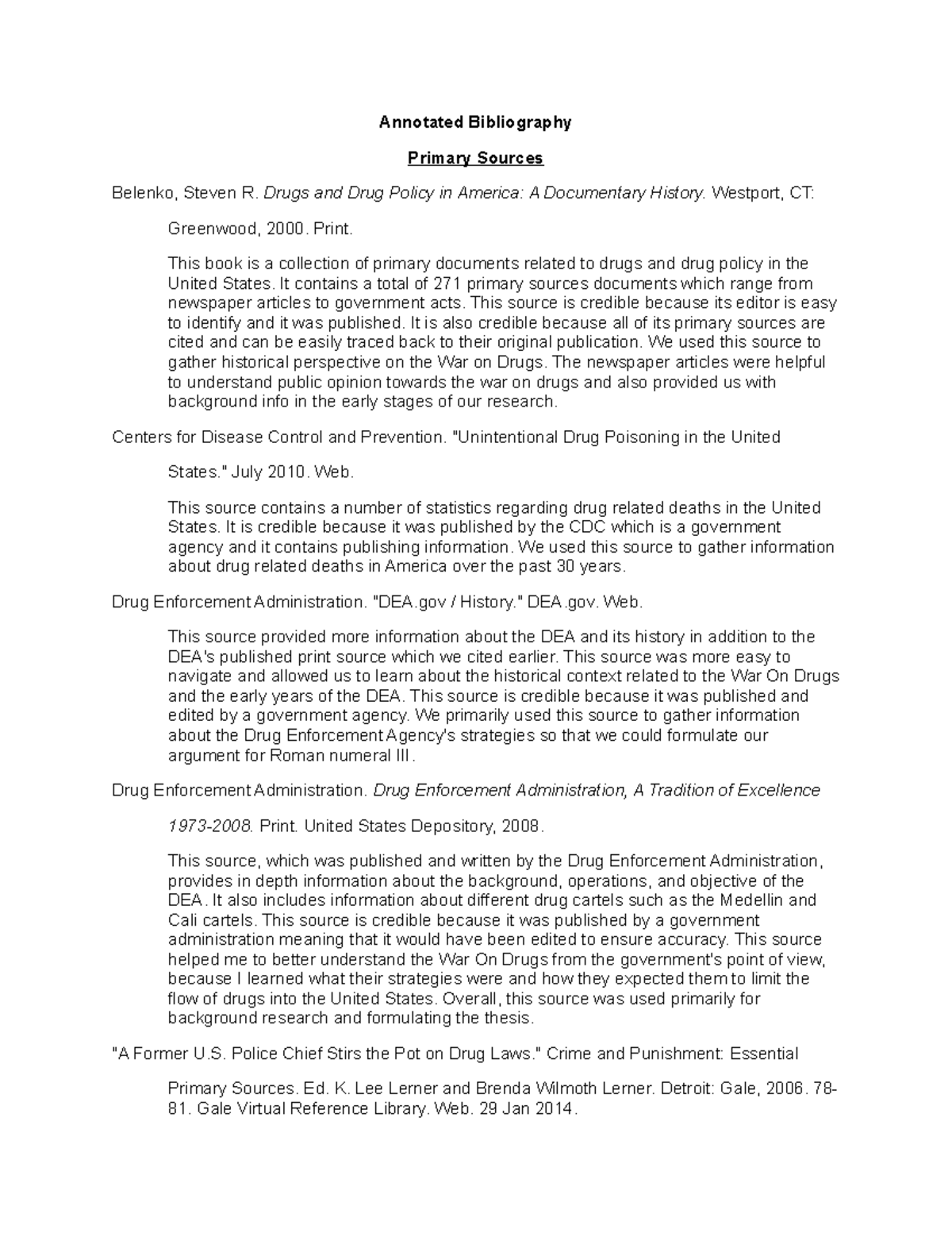 Annotated-Bibliography UVA PLCP - Annotated Bibliography Primary ...