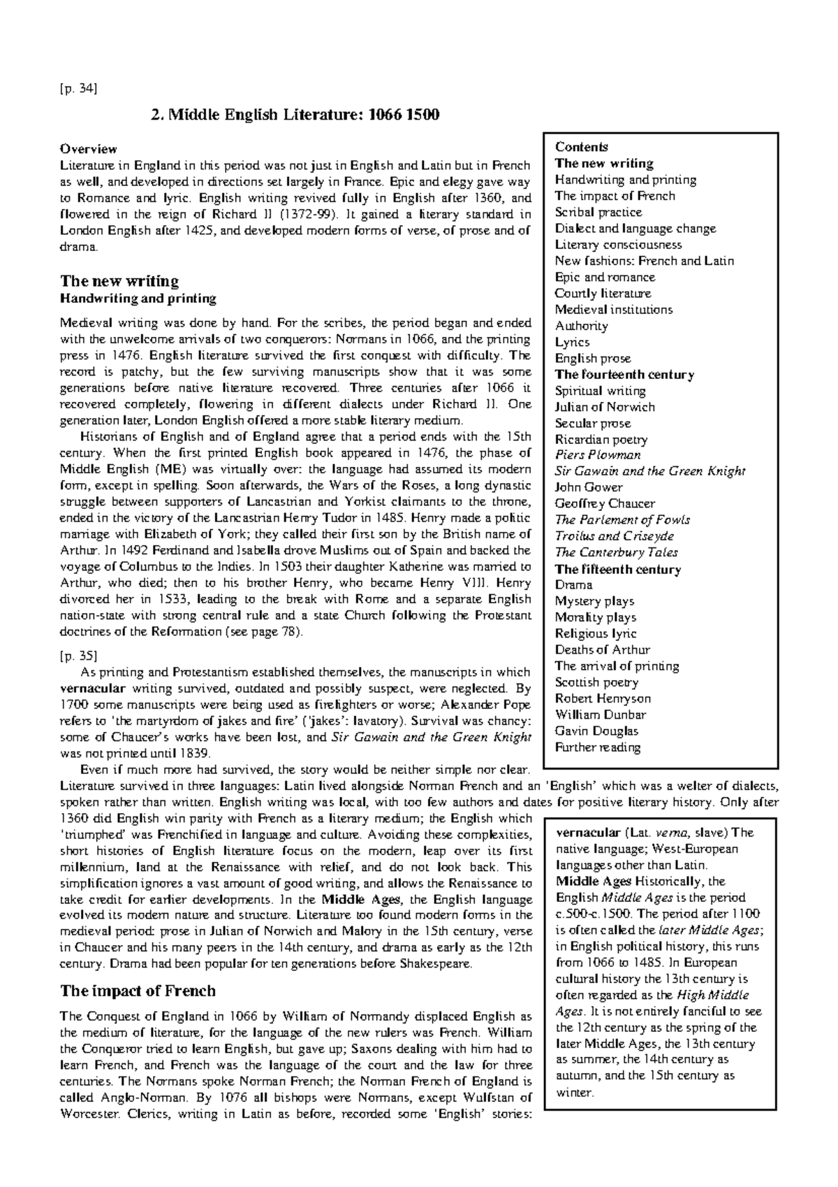 Epdf - document - [p. 34] 2. Middle English Literature: 1066 1500 ...