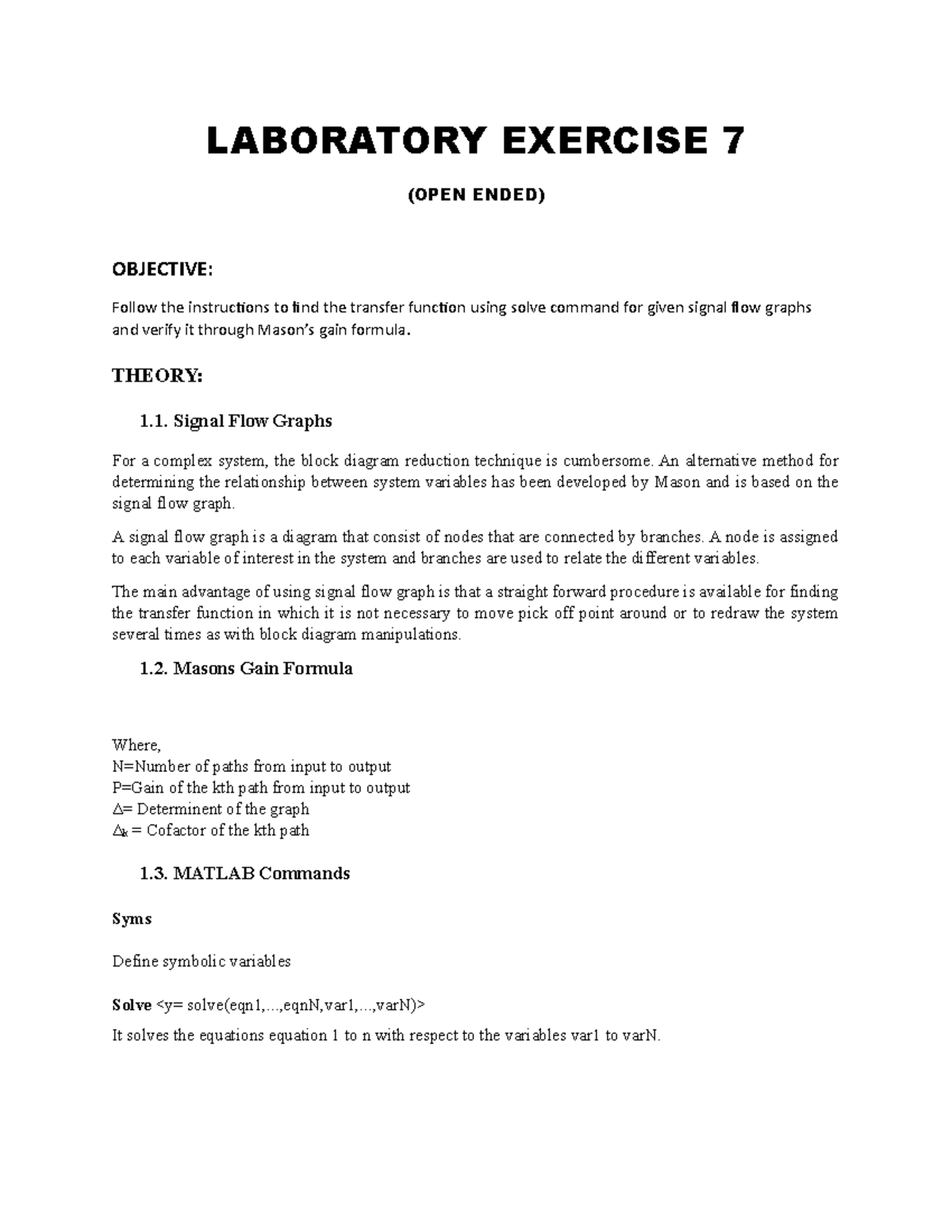 Cse open ended 2 - helpfull - LABORATORY EXERCISE 7 (OPEN ENDED) OBJECTIVE: Follow the ...