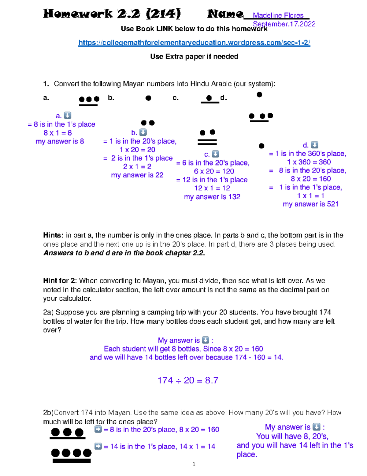 Pdf of homework 2 - mat 214 Professor Bardac - Homework 2 (214) Name___________ 1 Use Book LINK ...