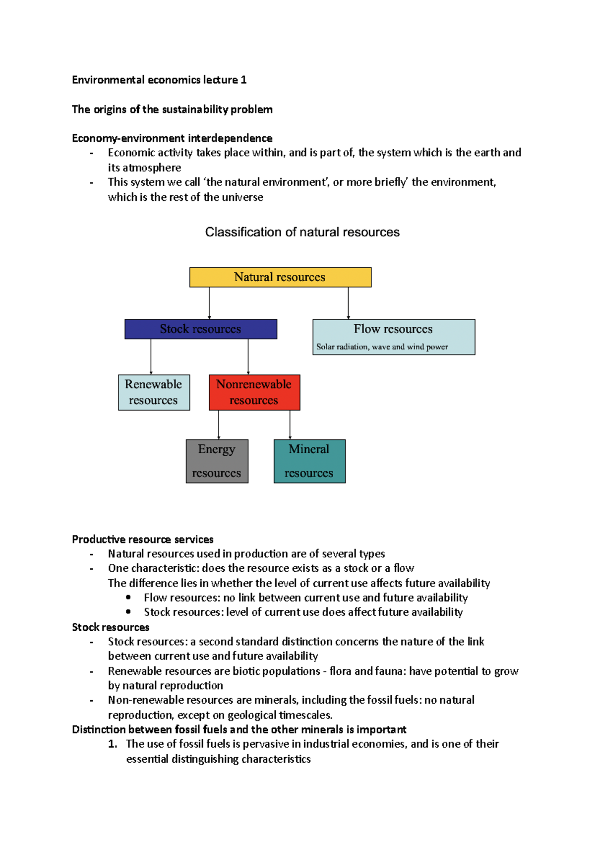 Environmental economics lecture 1 - ECN351 - QMUL - Studocu