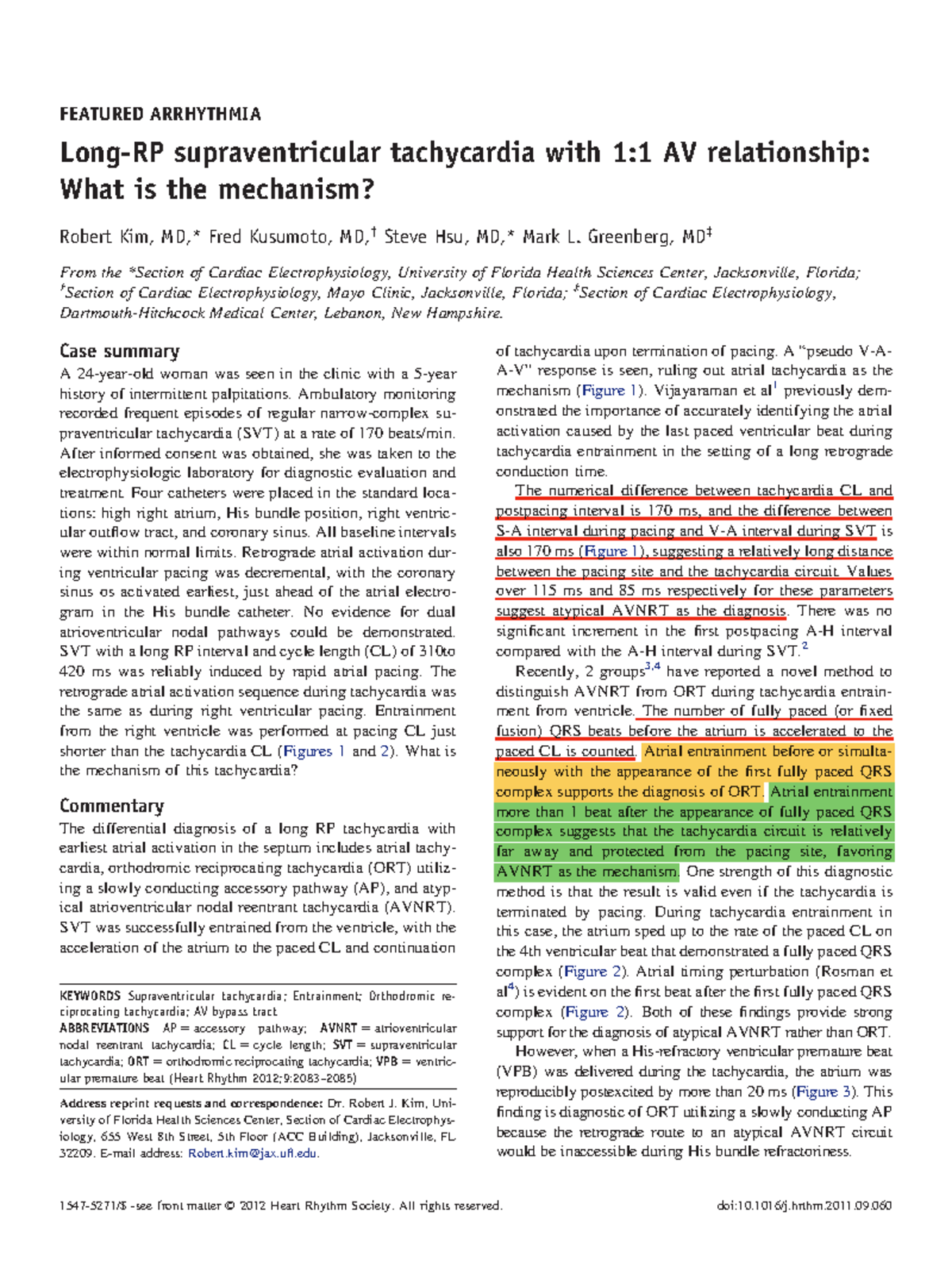 Long-RP supraventricular tachycardia with 1-1 AV relationship- What is ...