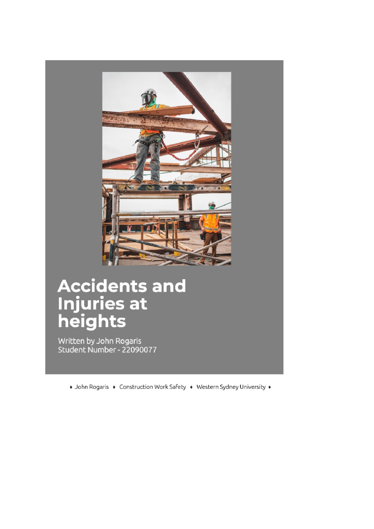 Accidents and Injuries at heights - Executive Summary This report has ...