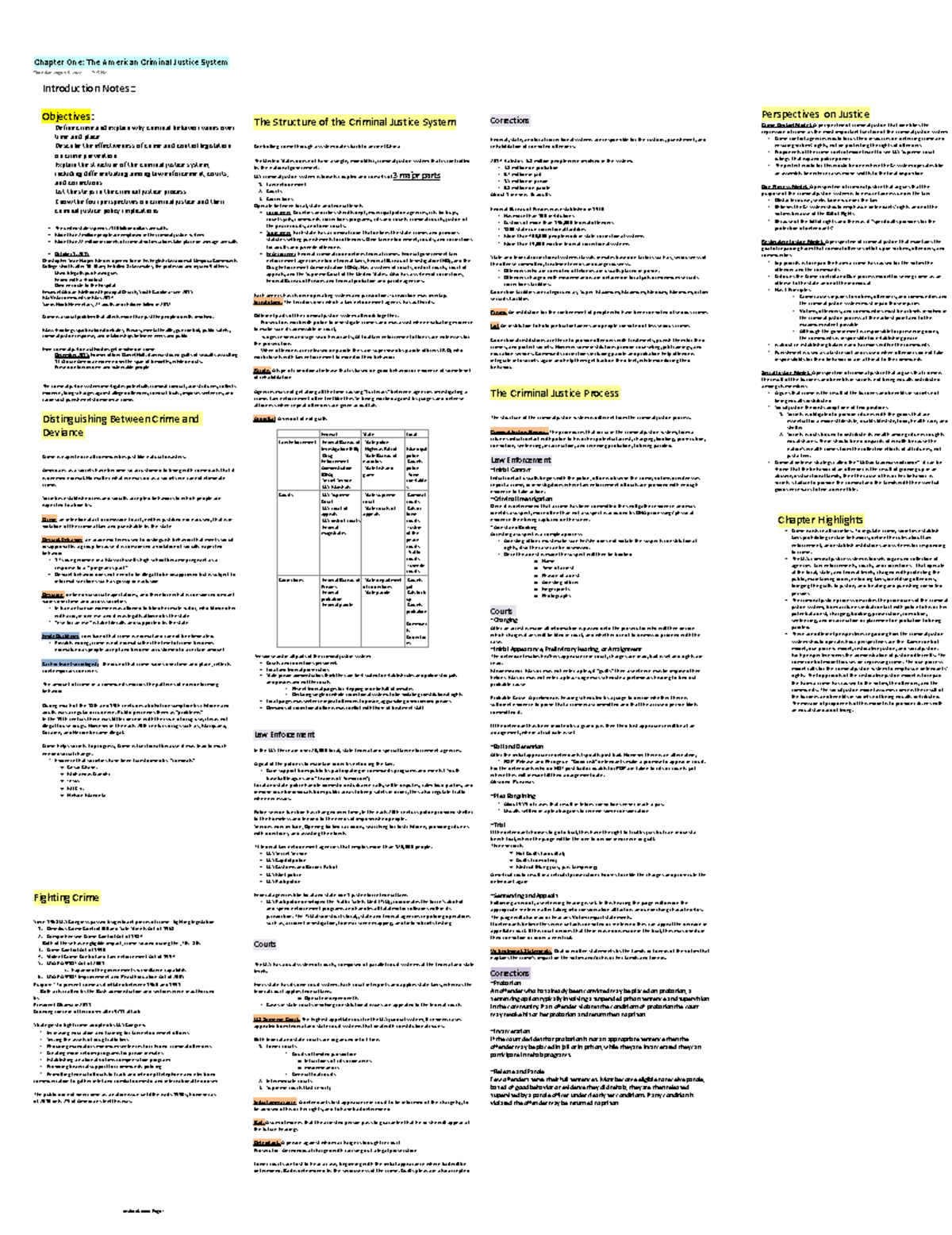 Chapter One The American Criminal Justice System - Introduction Notes ...