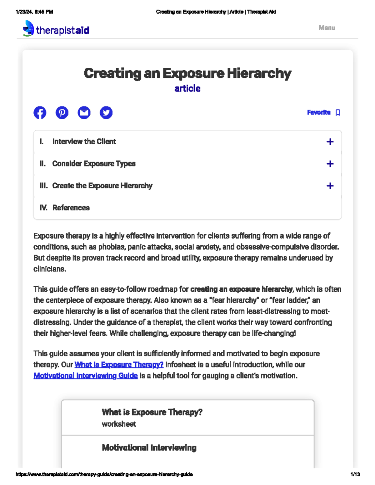 Exposure therapy clinicans guide - 6:45 PM Creating an Exposure ...