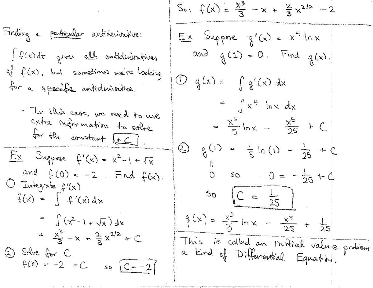 Lecture notes, lecture 12 - So: f(x) x3 X 2 3 Finding a particular ...