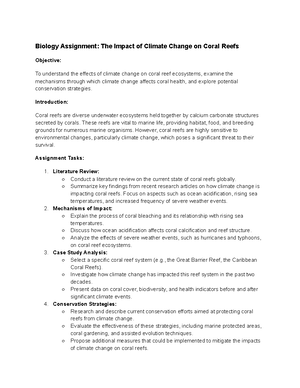 Biology Assignment Photosynthesis and Its Importance in Ecosystems ...