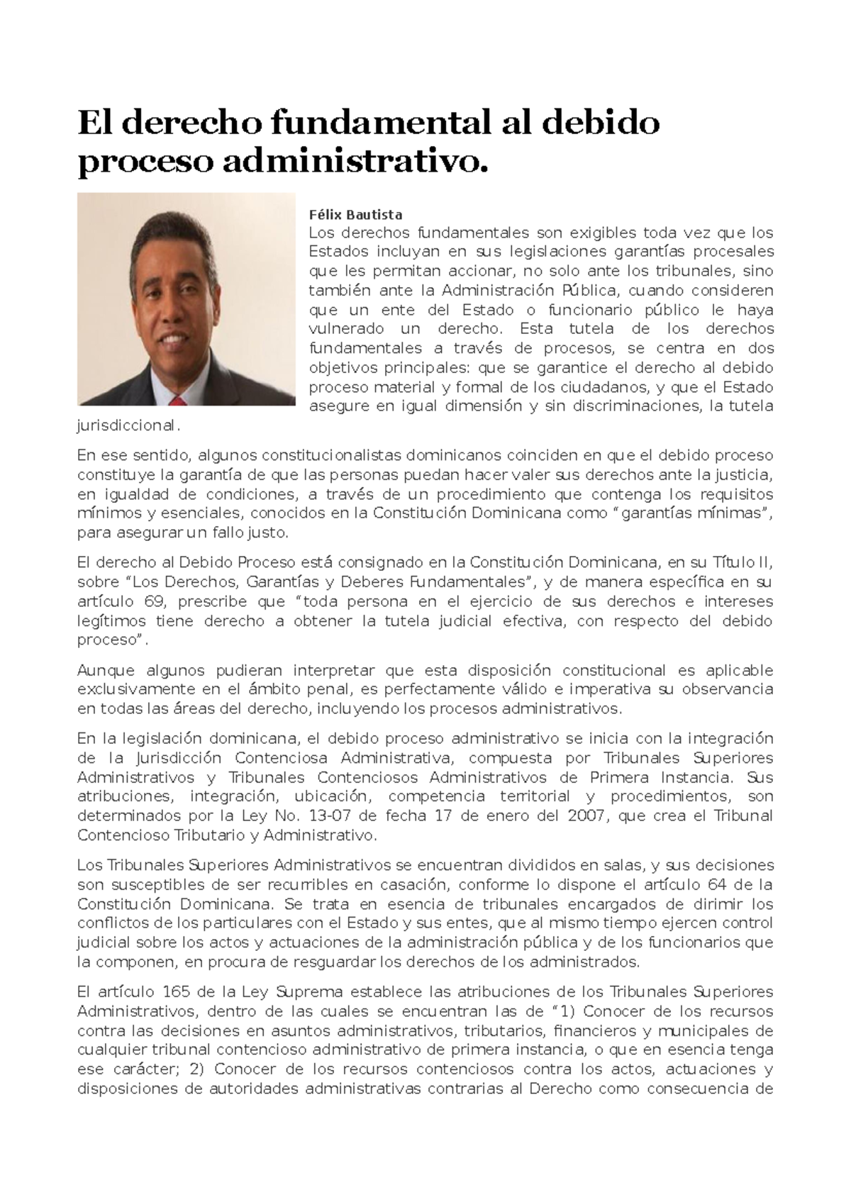 Félix Bautista Debido Proceso - El derecho fundamental al debido ...