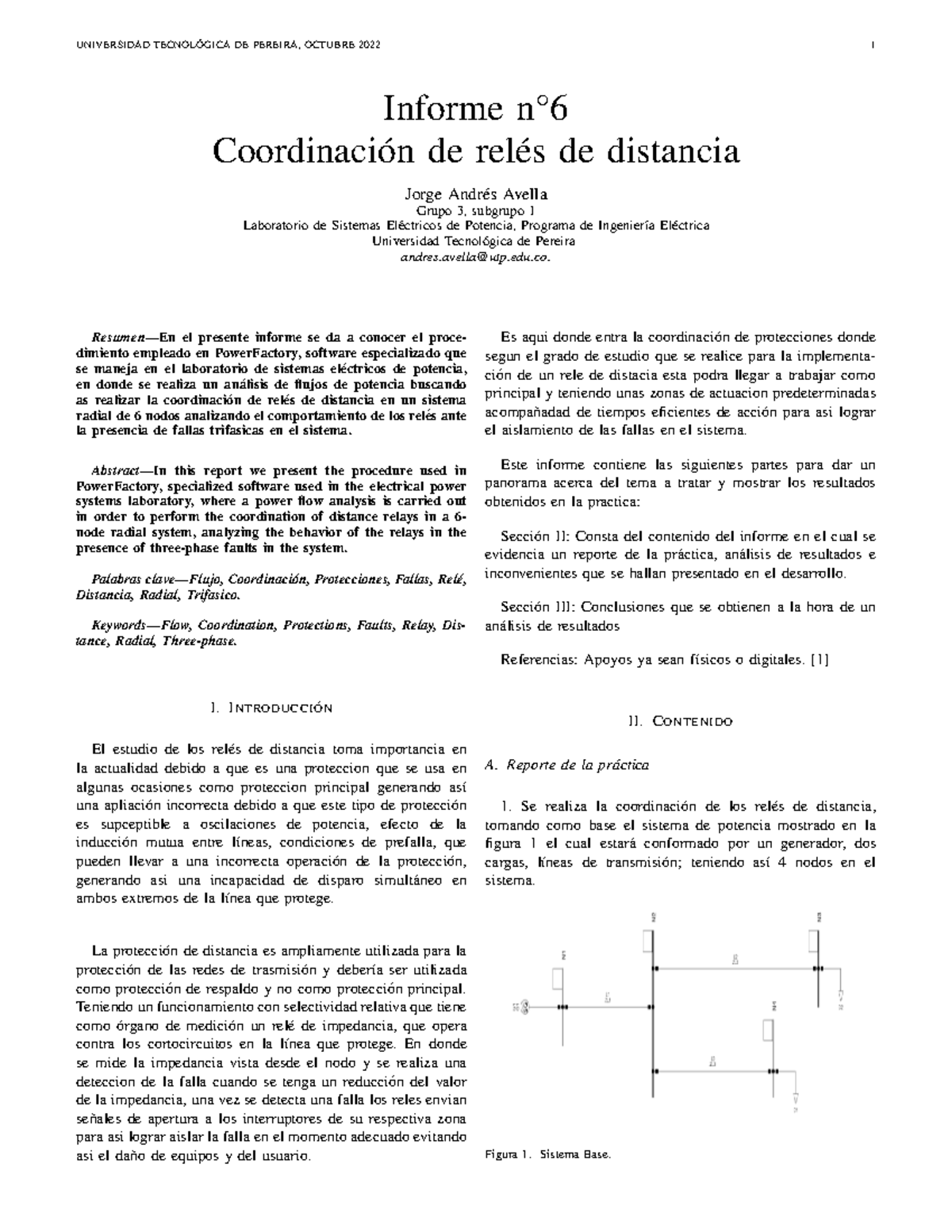Informe 6 Laboratorio de Sistemas de Potencia - Informe n° Coordinaci ́on de rel ́es de ...