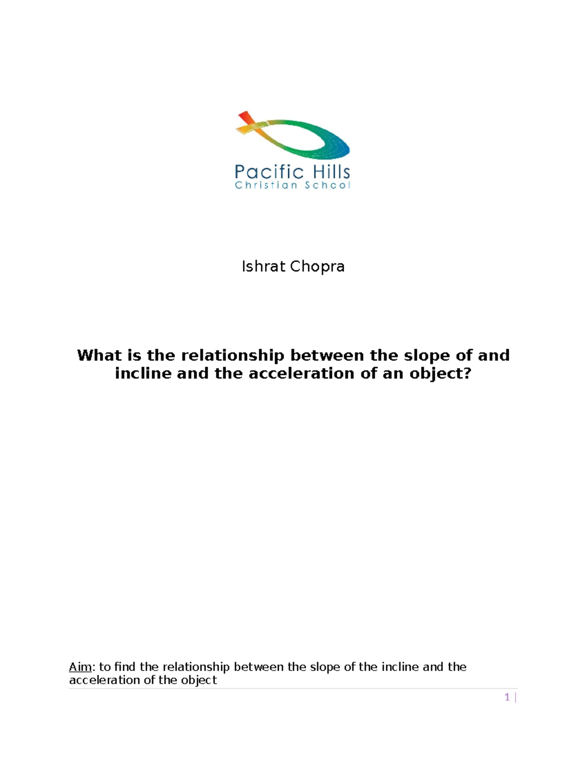 Inclination assessment - Ishrat Chopra What is the relationship between ...