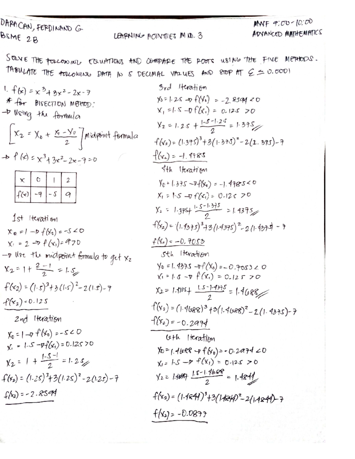 Adv Math SW3 - Advance Mathematics - Mechanical Engineering - Studocu