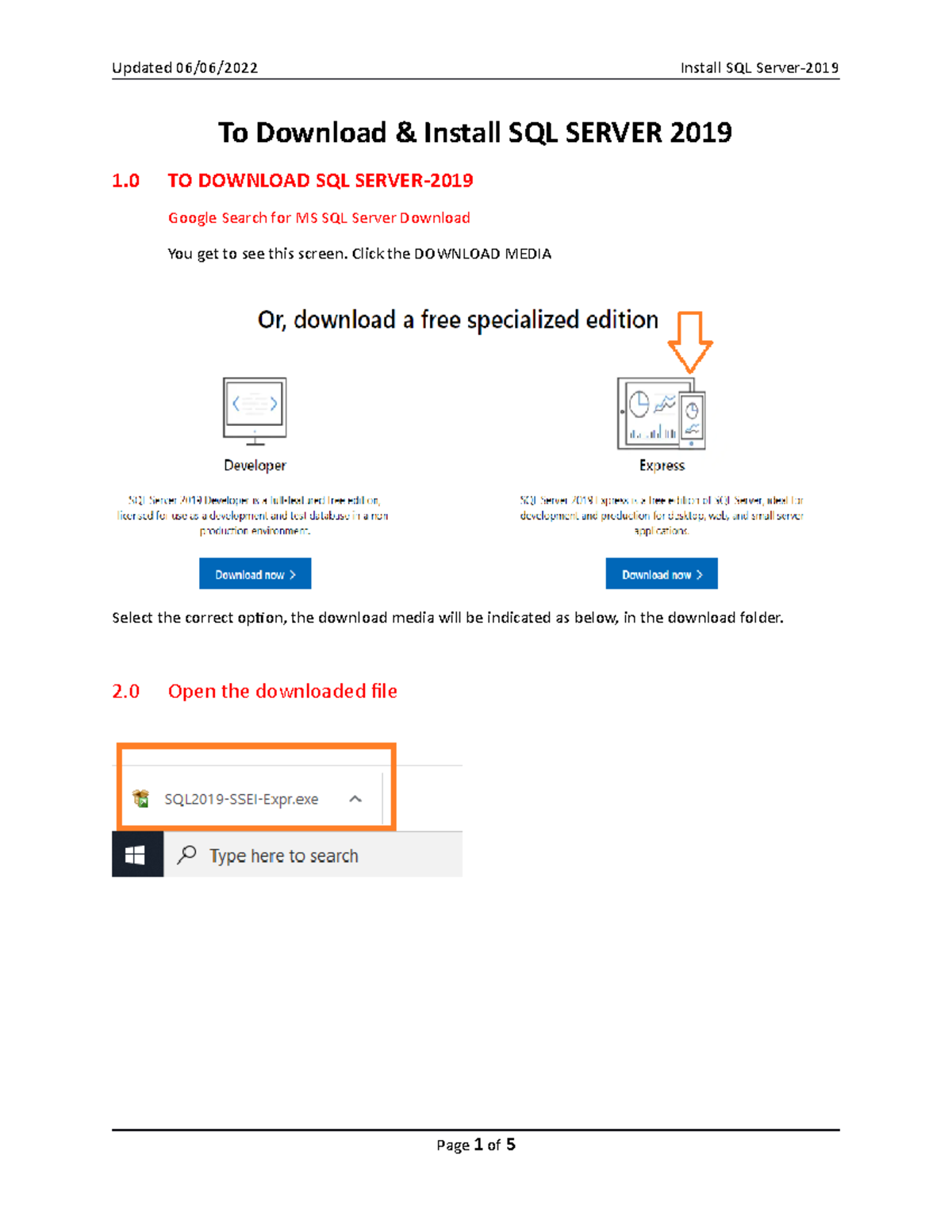 MS SQL Server Download - ASD - Prorgamming for Data Analytics - To ...