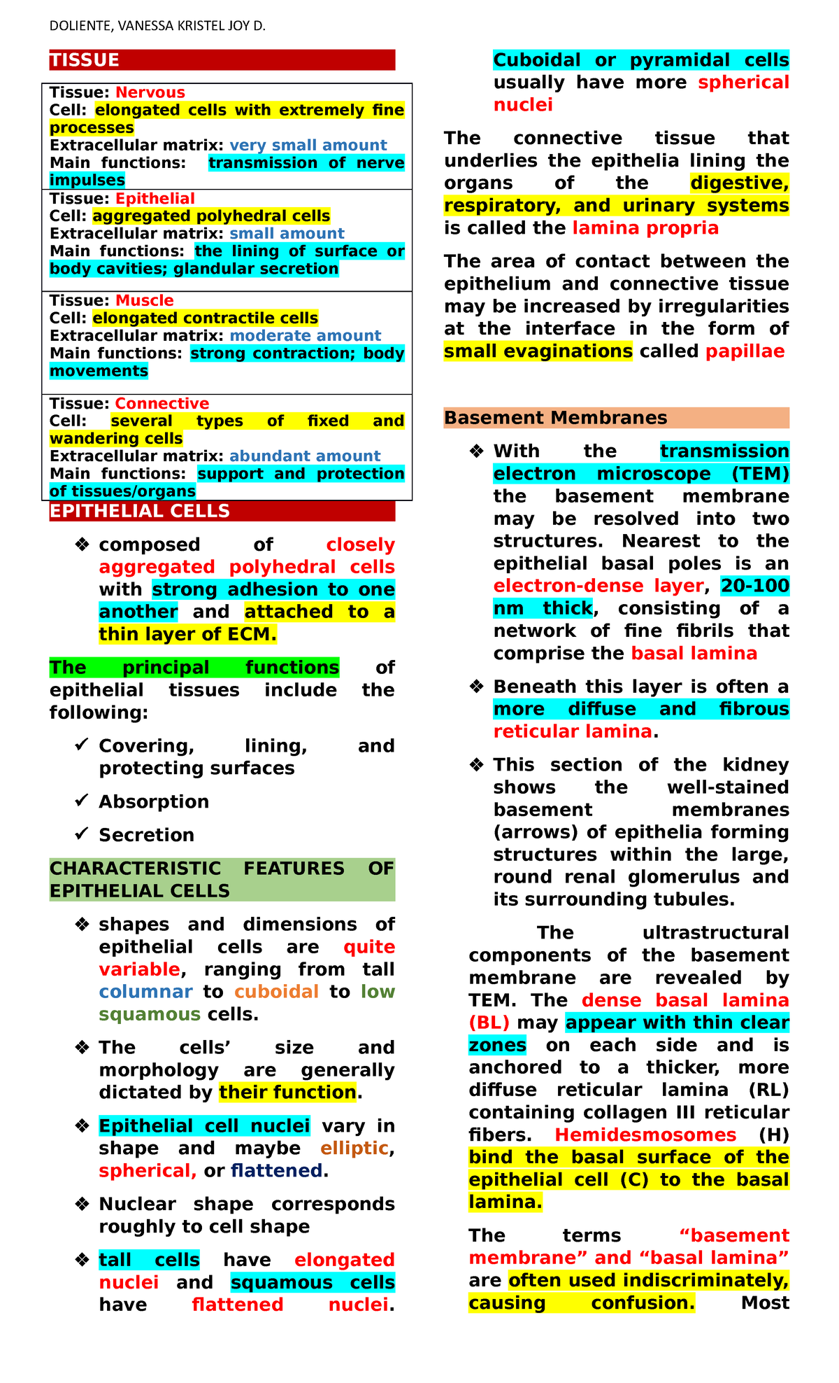 Tissues - TISSUE Tissue: Nervous Cell: elongated cells with extremely ...