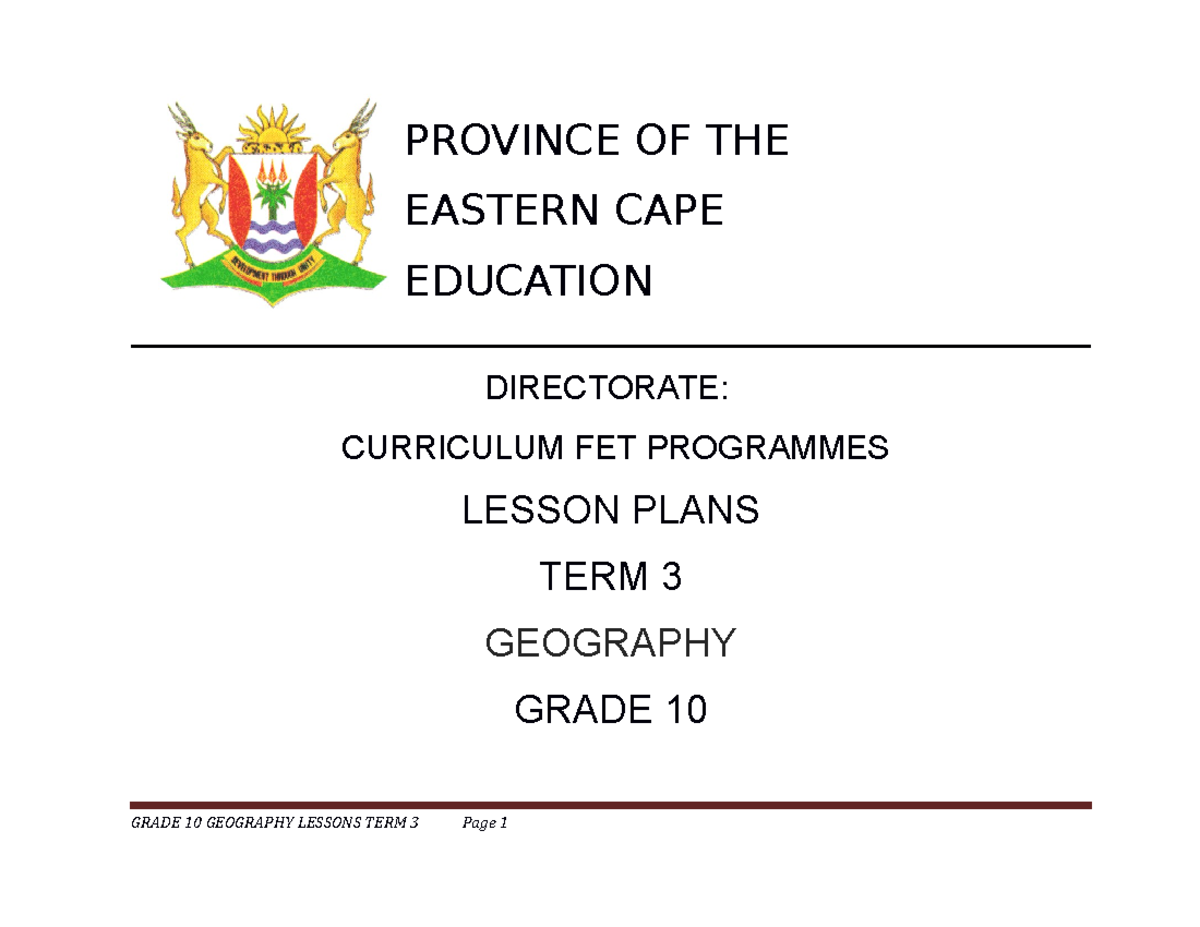 30.90- Grade 10 Geography - PROVINCE OF THE EASTERN CAPE EDUCATION ...