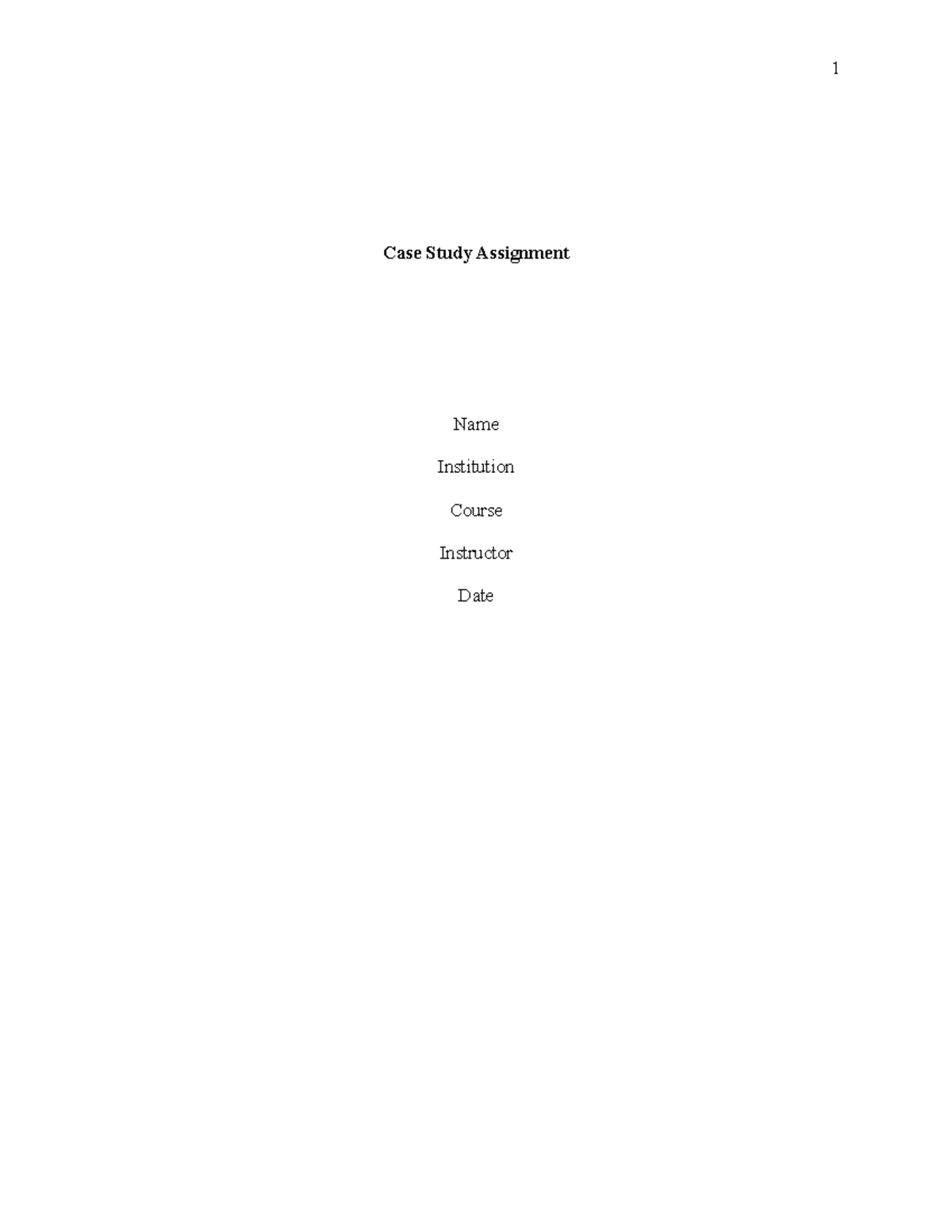 570778 Case Study Assignment - Case Study Assignment Name Institution ...