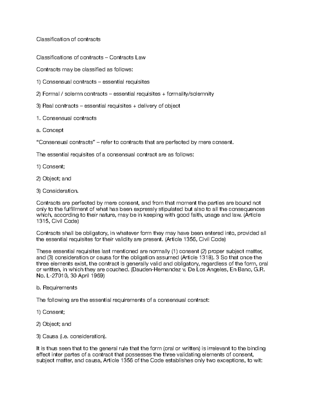 Classification of contracts - Classification of contracts Classifications of contracts ...