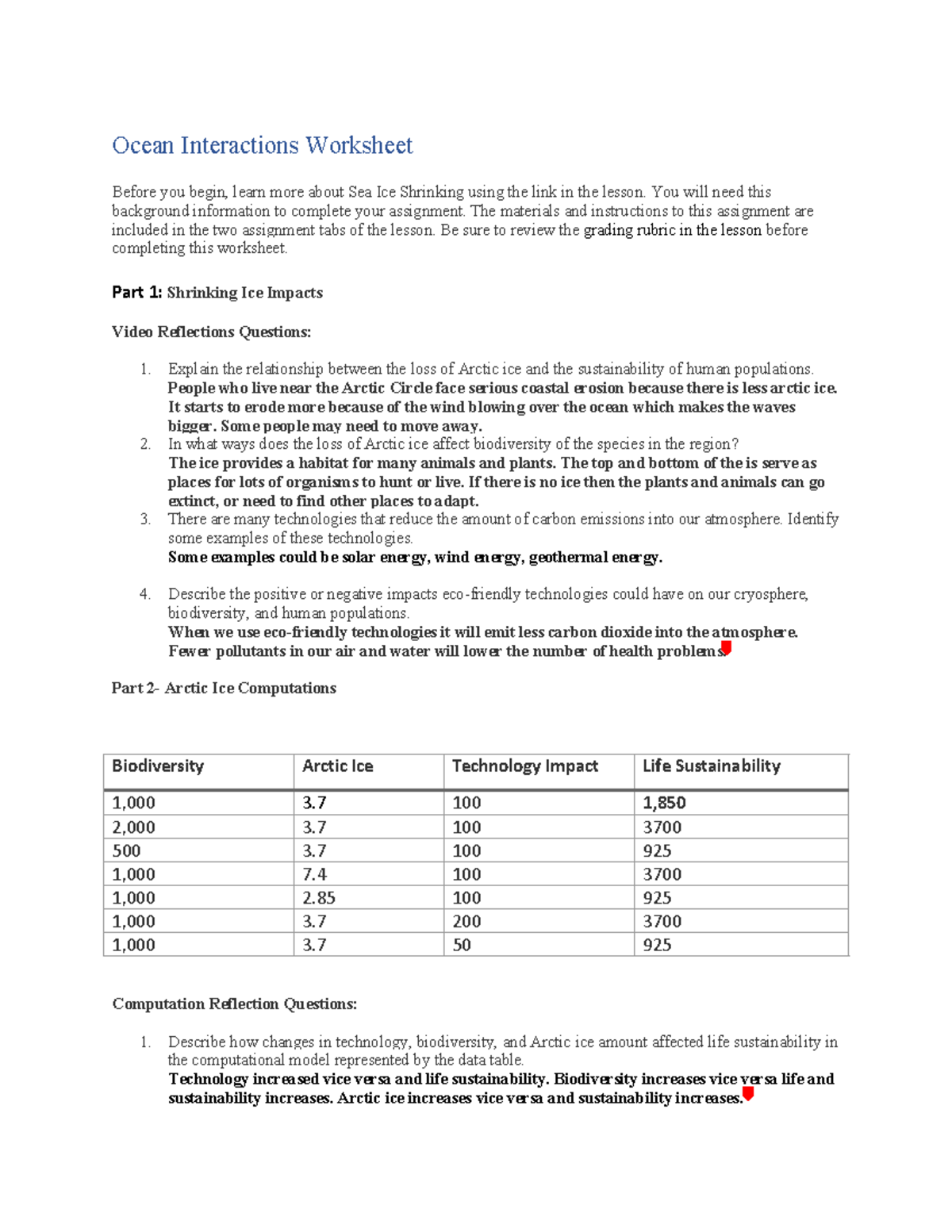 Annotated-ocean interactions worksheet.docx - Ocean Interactions ...