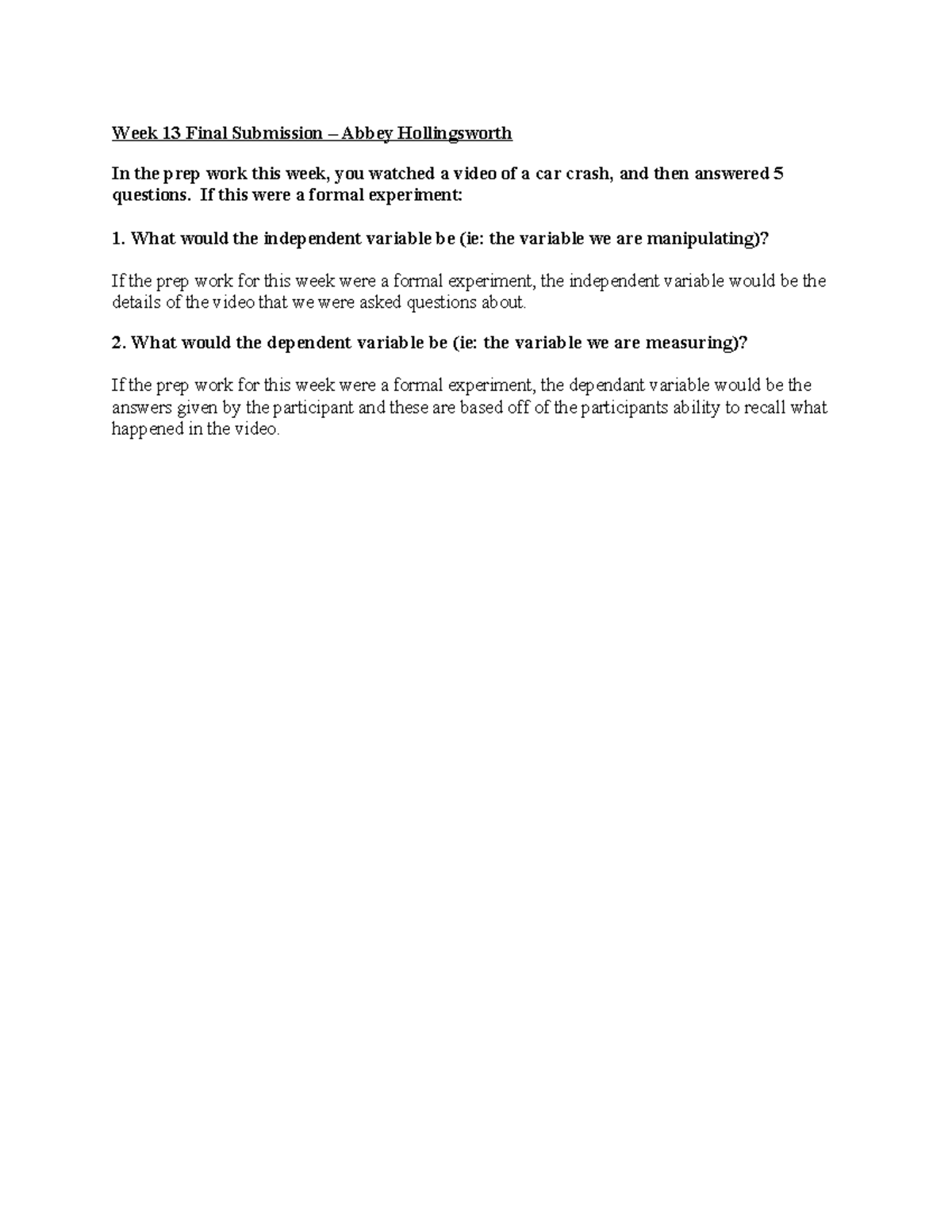 Week 13 Final Submission - Week 13 Final Submission – Abbey ...