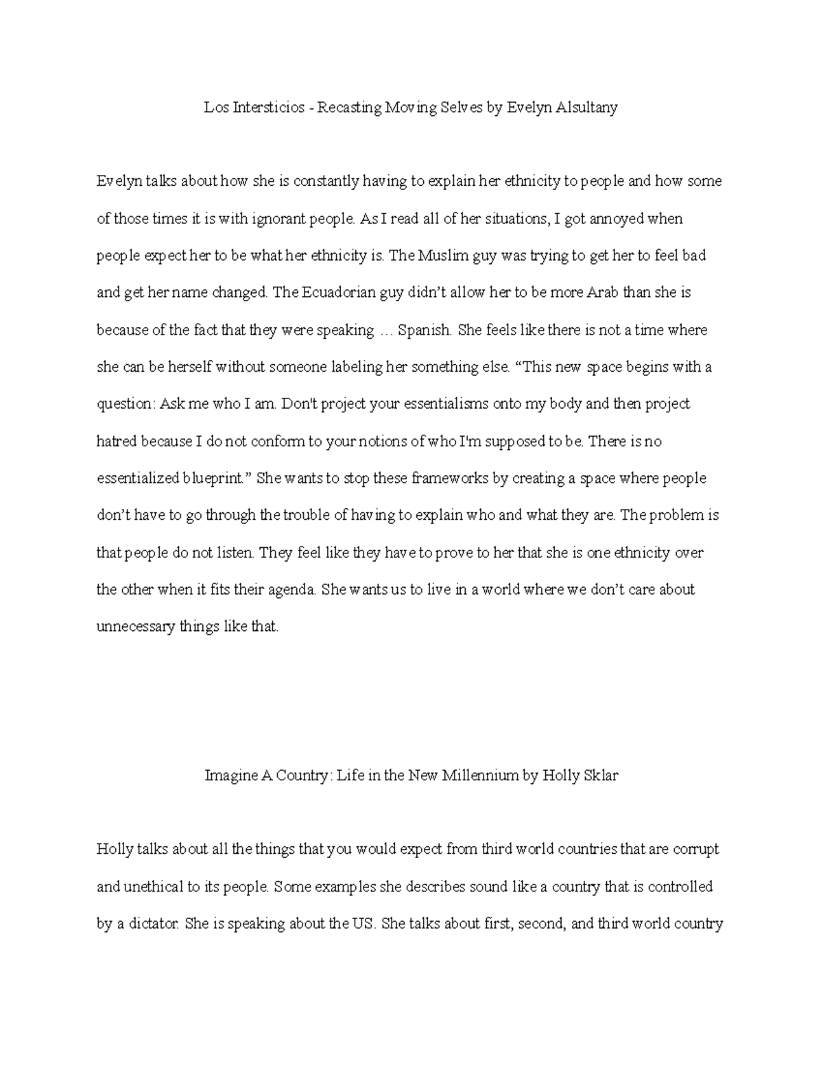 Unit 3 Notes - Recasting Moving Selves book. By EVELYN ALSULTANY. - Los ...