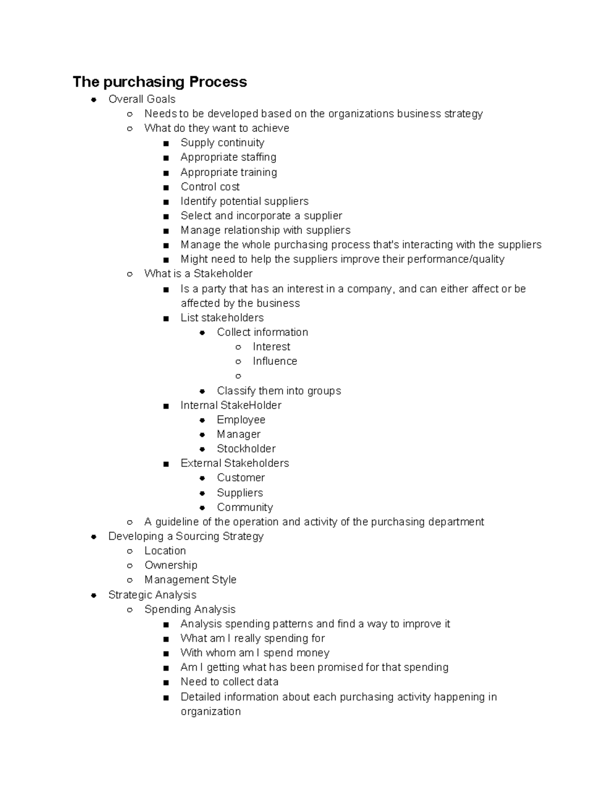 Busi4304 CH 2 - Notes covering the week 1 lecture - The purchasing ...