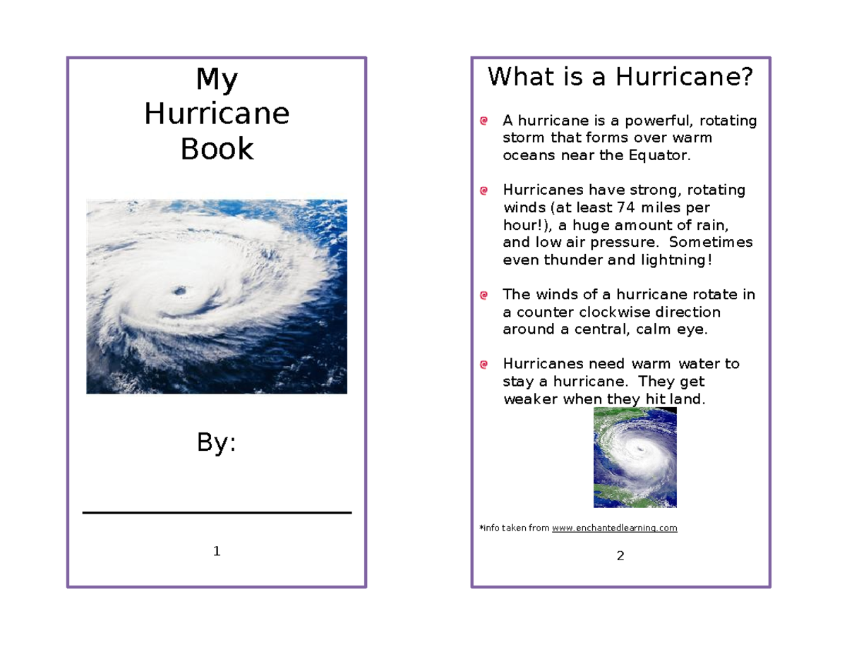 Hurricane Booklet-1 - My Hurricane Book By: __________________ 1 What ...