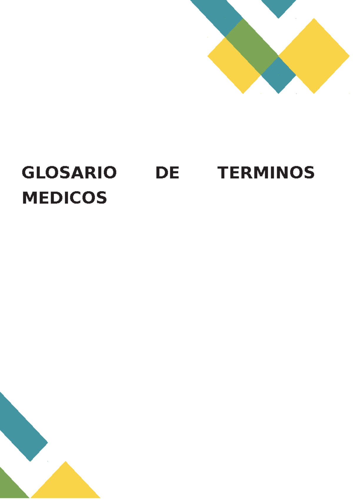 Glosario DE Terminos Medicos - GLOSARIO DE TERMINOS MEDICOS Glosario de ...