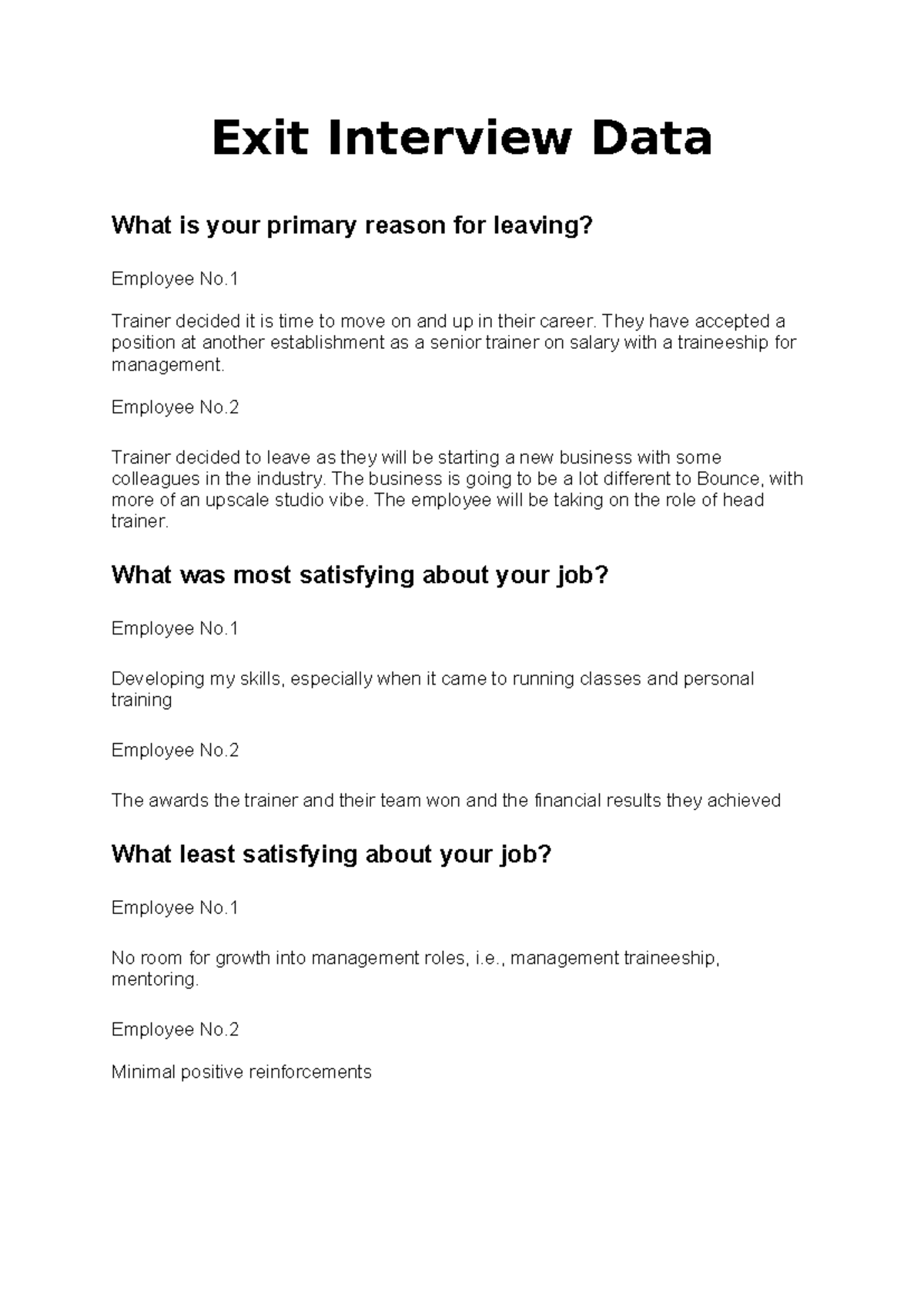 Exit interview data - saadsfasfaesfasfasfasfasf - Exit Interview Data ...