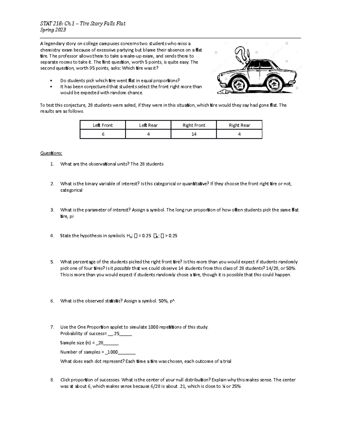 Ch.1 Tire Story Falls Flat - STAT 218: Ch – Tire Story Falls Flat ...